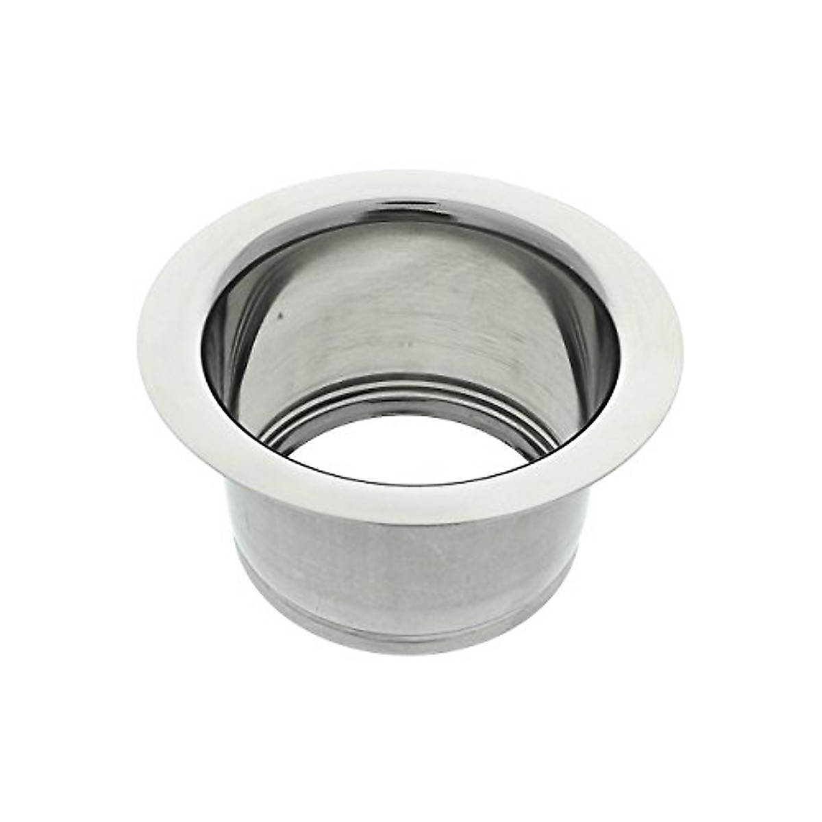 Essential Values Kitchen Extended Sink Flange, Deep Polished Stainless Steel Flange for Insinkerator Garbage Disposals and Other Disposers That Use A 3 Bolt Mount and A Thicker Sink
