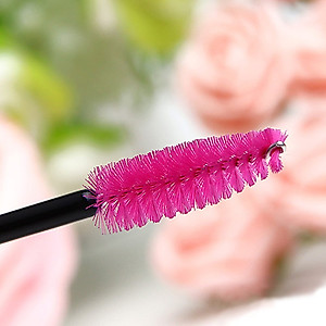 G2PLUS 100PCS Disposable Eyelash Brushes, Mascara Wands Applicator Makeup Kits, Eyelash Spoolies Brushes for Eyelash Extensions and Eyebrows (Rose)