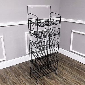 FixtureDisplays® Wire Display for Chips, Snacks, Packaged Foods Boxes Jars Cans Beverage Beer T-Shirts 18X10X50 12118-NPF