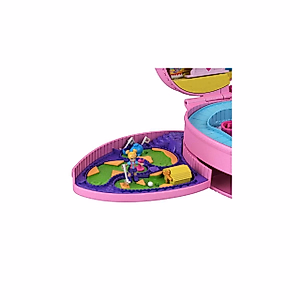 Polly Pocket 2-in-1 Travel Toy Playset with 2 Micro Dolls & Ice Cream Cart Accessoory, Tiny is Mighty Theme Park Backpack Compact