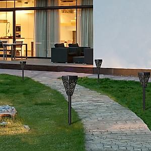 6 Pack Solar Pathway Lights Outdoor Yard Decoration Solar Led Landscape Lights Waterproof Outdoor Solar Lights for Garden Landscape Path Yard Patio Driveway Walkway