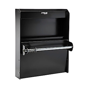 Extreme Max 5001.6037 Aluminum Work Station Storage Cabinet w/Flip-Out Work Tray & Paper Towel Rack Organizer for Enclosed Race Trailer, Shop, Garage, Storage - Black