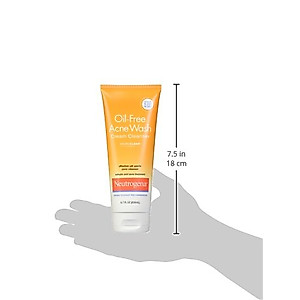 Neutrogena Oil-Free Acne Face Wash Cream Cleanser with Salicylic Acid, Non-Comedogenic Acne-Prone Skin Cleanser, 6.7 fl. oz