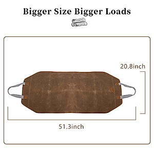 eforsit Firewood Carrier Heavy Duty Waxed Canvas Wood Carrier for Firewood with Handles Fireplace Wood Stove Accessories…