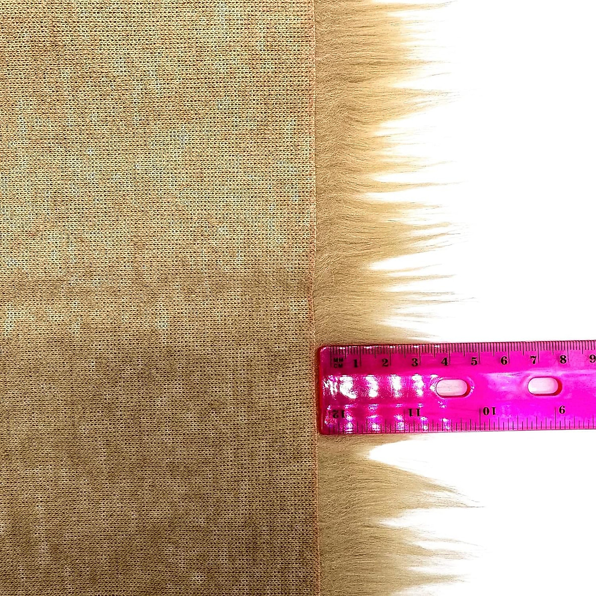 Ice Fabrics Faux Fur Fabric Squares - 10x10 Inches Pre-Cut Craft Fur - Shaggy Mohair Fabric for Costumes, Apparel, Rugs, Pillows, Decorations and More - Beige - 10"x10"