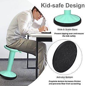 Giantex Wobble Stools for Classroom Seating, Wiggle Stool with Adjustable Height, 24 Inch Active Learning Stool, Sitting Balance Chair for School, Office Stand Up, Flexible Seating Wobble Chair(Green)