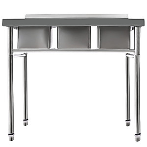 3-Compartment Stainless Steel Utility Sink Commercial Grade Laundry Tub Culinary Sink Free Standing Utility Sink for Garage, Restaurant, Kitchen, Laundry Room, Outdoor, 39” W x 18” D x 37” H
