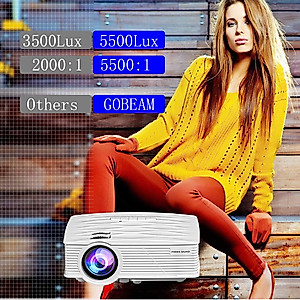 WiFi Laptop Projector Computer Projector 2022 Upgrade 5500L 210" Projector for Outdoor Movies, Supports 1080P Synchronize Smartphone Screen by WiFi/USB Cable for Home Entertainment iOS/Android