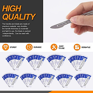 Rustark 42Pcs #10#11#12#15 Surgical Grade Blades Sterile Scalpel Blades with #3 Scalpel Knife Handle Assortment Kit for Biology, Lab Anatomy, Practicing Cutting, Art Crafts