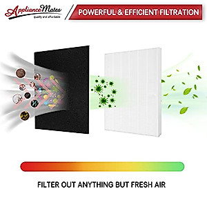 C535 Replacement Filter for Winix, 115115 HEPA Replacement Filter A for Plasmawave Filter 5300, 5500, 5000, 6300, 5300-2, 6300-2,P300,9000,AM90, 2 H13 True HEPA Filter + 8 Activated Carbon Pre-Filters