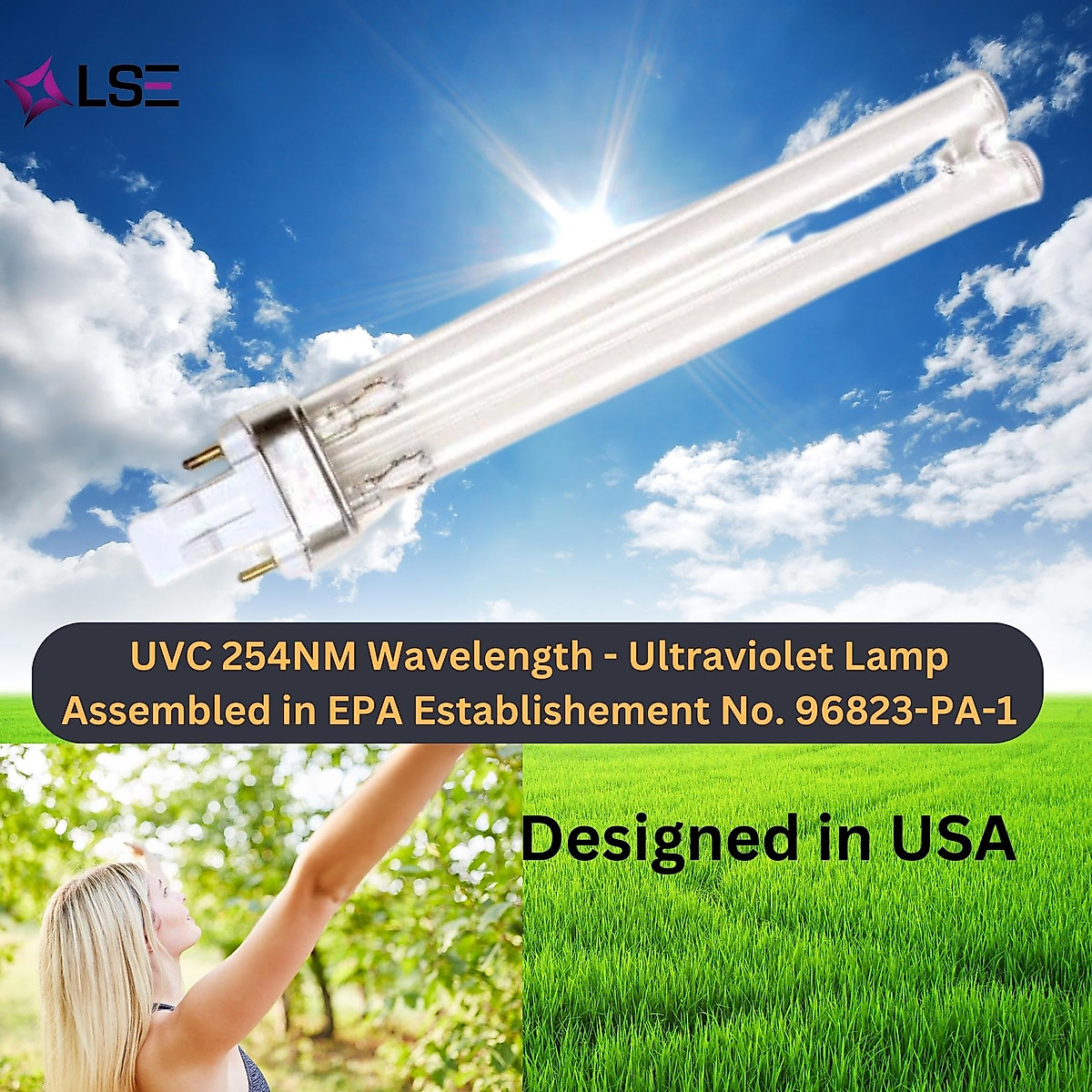 LSE Lighting PVHX213 UV Replacement Bulb GX23 Base 13 W Watts