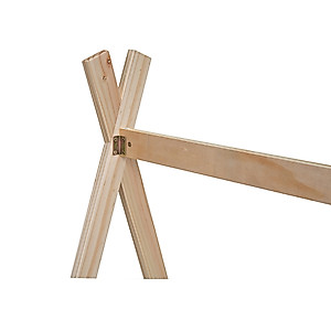 Bellemave Twin Size Tent Floor Bed Frame with Triangle Structure, Teepee Bed Platform Bed for Kids,Montessori Floor Bed for Girls Boys(Twin,White+Natural)