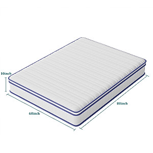 Full Size Mattress, Rest Only 10 Inch Double Mattress in a Box, Memory Foam & Individually Wrapped Coils Pocket Spring for Motion Isolation and Pressure Relief, Medium Firm