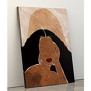 Black Woman Wall Art Canvas Poster Decorative with Frame (11.5×15 inch), African American Wall Art, Black Girl Art Wall Decor Home Wall Decor For Living Room Bathroom Hallway Modern Wall Decor, HRFN01