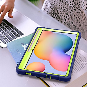 Vakarey for Samsung Galaxy Tab S6 Lite Case for Kids,for Samsung Tab S6 Lite Case 2022 10.4 Inch with S Pen Holder,Blue+Green