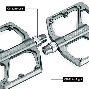 ROCKBROS Mountain Bike Pedals MTB Pedals Bicycle Flat Pedals Aluminum 9/16" Sealed Bearing Lightweight Platform for Road Mountain BMX MTB Bike