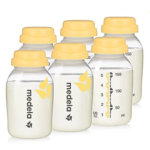 Medela Breast Milk Collection and Storage Bottles, 6 Pack, 5 Ounce Breastmilk Container, Compatible with Medela Breast Pumps and Made Without BPA