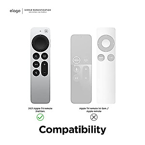 elago R5 Locator Case Compatible with 2022 Apple TV 4K Siri Remote 3rd Gen, Compatible with 2021 Apple TV Siri Remote 2nd Gen and Compatible with Apple AirTag - Full Access to All Functions [Black]