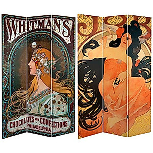 Oriental Furniture 6 ft. Tall Double Sided Confections Canvas Room Divider