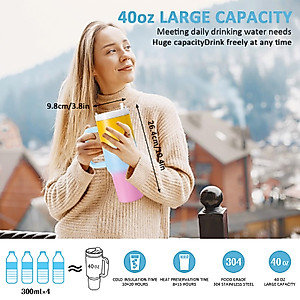 DRINKMALL 40 oz Tumbler with Handle and Straw Lid, 100% Leak Proof Travel Mug, Stainless Steel Vacuum Insulated Keep Drinks Cold 24 Hours or Hot 10 Hours for Coffee (Black-For Men, 20OZ)