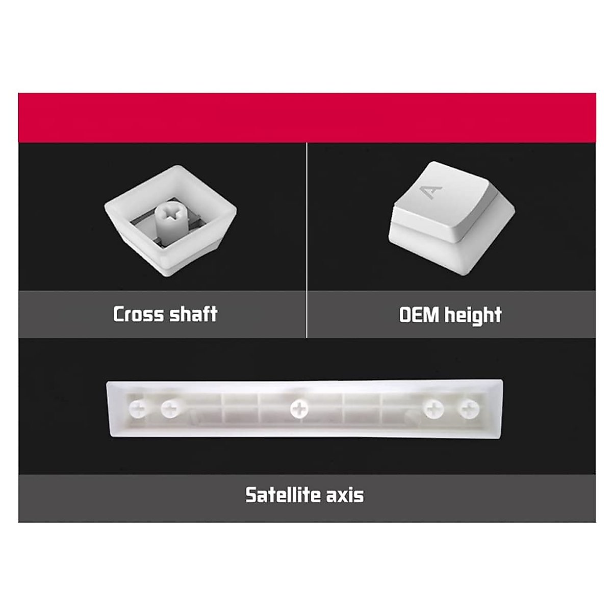 PBT Pudding Keycaps, Transparent Two-Color Key Cap, American Layout Mechanical Key Cap, Suitable for 61/68 / 84/104 Key Keyboard OEM Height (Only Sell keycaps) (Black)