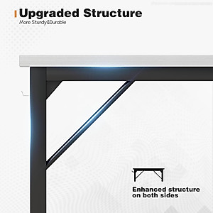 Shahoo 32 inch Computer Desk Modern Simple Style Woodern Table with Storage Bag and Hook for Home, Office, Study, Writing, White