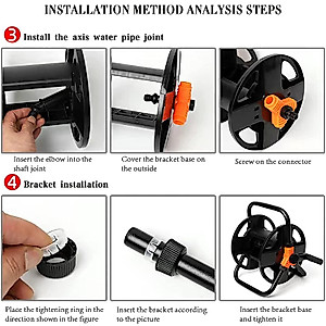 Hose Winding Reel, Hose Storage Reel, Hose Reel Water Pipe Storage Rack ABS Single Arm Tool, Portable Hose Cart Water Pipe Storage Rack Reel Garden Tool Accessories for Garden Car Washing Watering