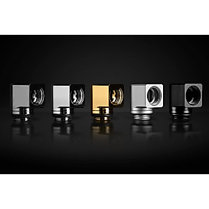 EKWB EK-Quantum Torque Micro Rotary 90 Degree Angled Fitting, Satin Titanium