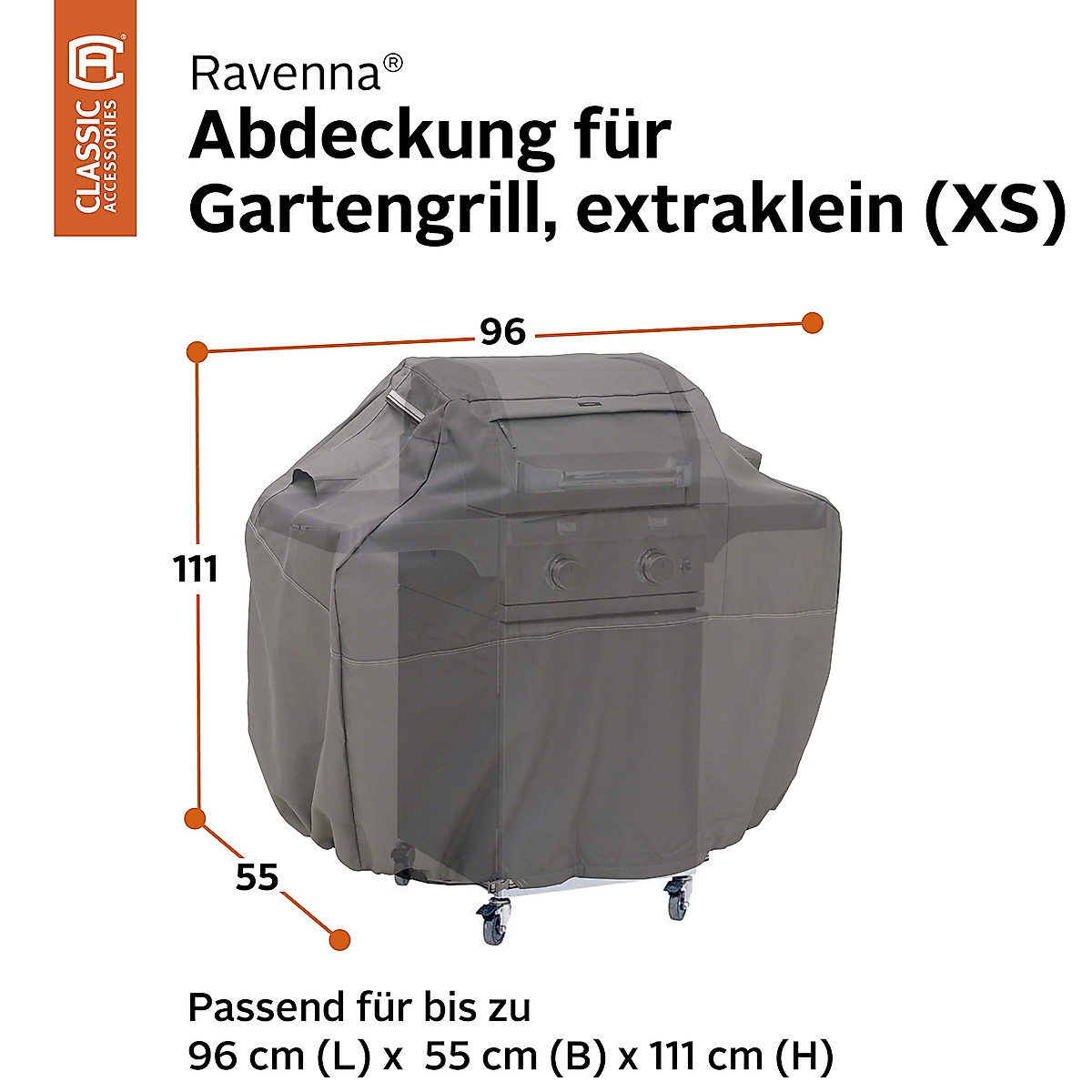 Classic Accessories Ravenna Water-Resistant 38 Inch BBQ Grill Cover