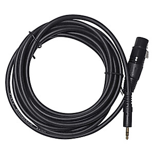 ROCKVILLE 10 Ft. Metal XLR Female to 1/8" TRS Cable-100% Copper (RXLR-AUX),Black