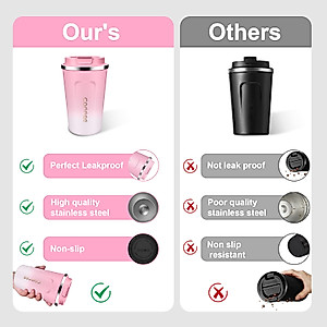 JTRYEMU Travel coffee mug 12 oz Insulated Coffee cup with lid reusable Leak proof Coffee Tumbler Stainless Steel Vacuum Gradient Colorful Thermos cup Thermal Keeps Cold and Hot for Coffee/Tea