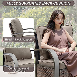 Belord Outdoor Patio Couch - 1000 LBS Weight Capacity Wicker Couch Outdoor Furniture with Deep Seat Hight Backrest 3 Seater Wicker Sofa for Deck Proch Balcony Backyard