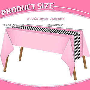 Irenare Car Birthday Party Supplies Racing Party Decorations 50s Party Tablecloth Racetrack Table Runner Table Covers for Kids Boy Car Theme Birthday Party, 54 x 108 Inch (Pink,3 Sheets)