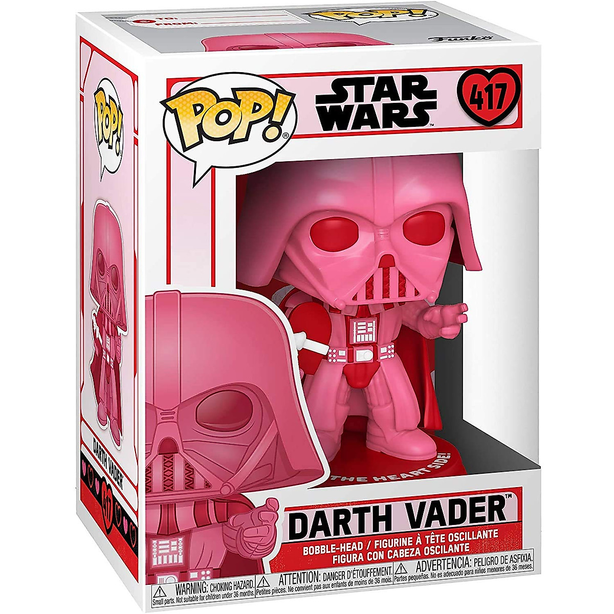 Star Wars: Valentines - Darth Vader with Heart Funko Pop! Vinyl Figure (Bundled with Compatible Pop Box Protector Case), Multicolor, 3.75 inches