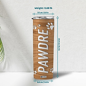 Hyturtle Personalized Picture Dog Dad Tumbler Gifts for Dog Lovers, Father's Day Cup Gifts For Men, Birthday Gift for Dogs Dad, Dogs Lover, Pawdre Custom Photo 20oz Stainless Steel Skinny Tumbler