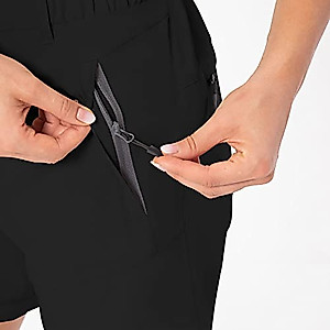 Evioset Womens 5 Inch Hiking Shorts Quick Dry Water Resistant Stretch Athletic Golf Shorts with Zipper Pockets Black S
