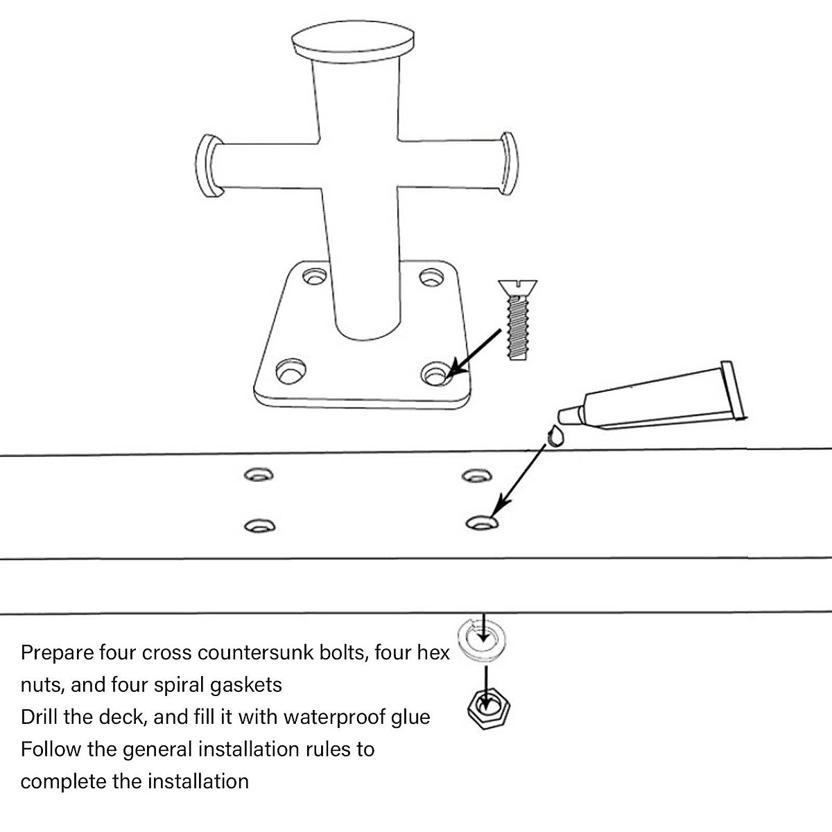 Marine Bollard, Mooring Cleat Bollard135mm Single Cross Bollard Heavy Duty Marine Grade 316 Stainless Steel for Yacht Fishing Boat