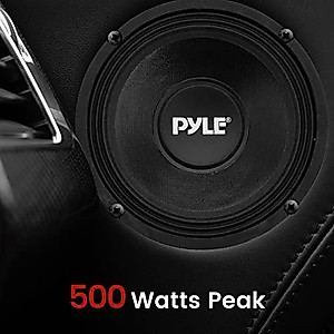 Pyle 8 Inch Car PA Woofer - 500 Watt High Powered Car Audio Sound Component Speaker System w/ 1.5" Kapton Voice Coil, 55-6 kHz Frequency, 89.2 dB, 8 Ohm, 40 oz Magnet - PylePro PPA8 , Black