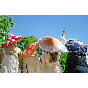 Dreamstall Mushroom Hat Costume Cosplay Accessory Party Hat Cap, Oversized with Wired Brim (Red)