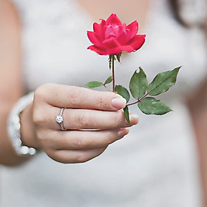 Moissanite Wedding Engagement Ring 1 Carat Classic 6 Prong Lab Created Diamond Anniversary Ring 925 Sterling Silver Solitaire Diamond Promise Ring for Women size 5-18