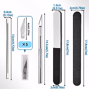 EuTengHao 20Pcs 3D Metal Model Kit Professional Metal Puzzle Tool Set for DIY 3D Metal Jigsaw Puzzles with Tab Edge Cone Shape Bending Assist Tools Nozzle Nose Pliers Tweezers Files Carving Knives