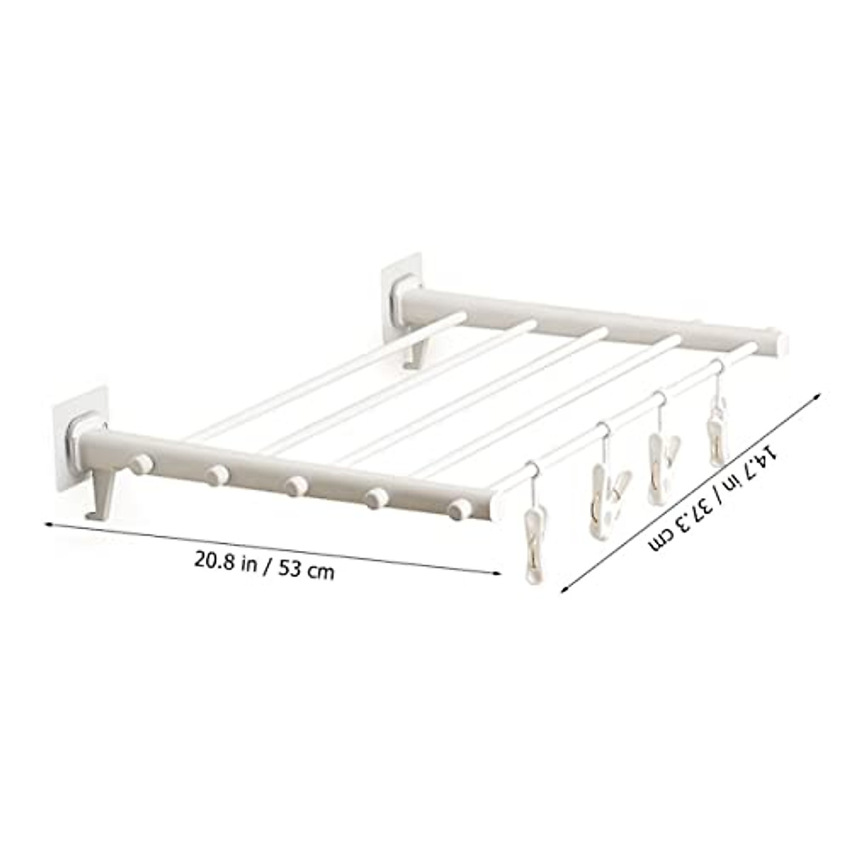 Cabilock Drying Rack Wall Mounted Drying Rack Heavy Duty Coat Hangers Collapsible Hangers Towels Drying Rack Metal Hanger Laundry Drying Rack Drying Coat Hanger Clothing Drying Rack White