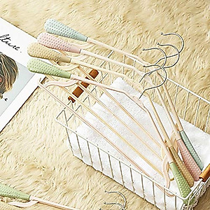TOPBATHY 5pcs Clothes Hangers Non Slip No Shoulder Bump Suit Hangers Durable Space Saving Clothes Hangers Coat Sweater Jackets Pants Shirts(Mixed Color)