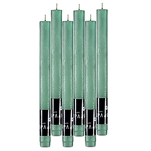 SPAAS Rustic Green Dinner Candles - 10" Tall Rustic Candles, Set of 6 Dripless Green Candles - Unscented Long Burning Decorative Candles for Home Decor, Table Candles, Party, Weddings, and Holiday