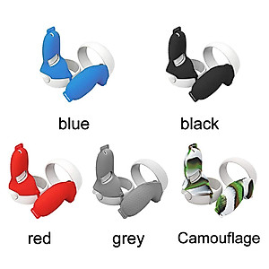 CALIDAKA 1pair Touch Controller Grip-Cover for Oculus Quest 2,Soft Silicone Anti-Throw Handle Protective Sleeve,VR Controller Grip Accessories
