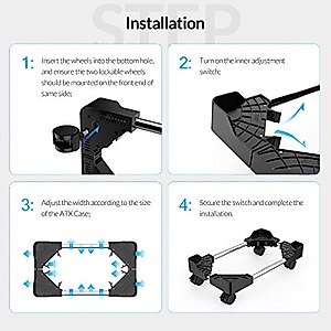 ORICO Mobile CPU Stand, Adjustable Computer Tower Stand with Locking Caster Wheel, Fits Most Gaming PC Under Home Office Desk (CPB4)