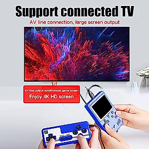Handheld Game Console , 400 Retro Video Games , 3'' LCD Screen Retro Handheld Video Game Console, Portable Retro Handheld Game Console Supports for Connecting TV & Two Players (Blue)