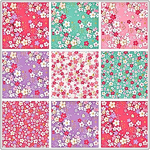 CUTBLAJAT 112 Sheets Heavier Origami Paper Japanese Cherry Blossom Pattern Sakura Bronzing Chiyogami 6" 15cm Washi Easy Fold Paper for Beginner
