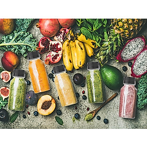 HNXAZG 10 Pcs 8 Oz Plastic Juice Bottles Empty Clear Containers with Tamper Proof Lids for Juice, Milk and Other Beverage