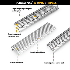 HR-22 15 Gauge 3/4'' Crown Galvanized D-Rings Hog Rings D Ring Staples for HR22 Hog Ring Plier D Ring Gun 1600 PCS/BOX